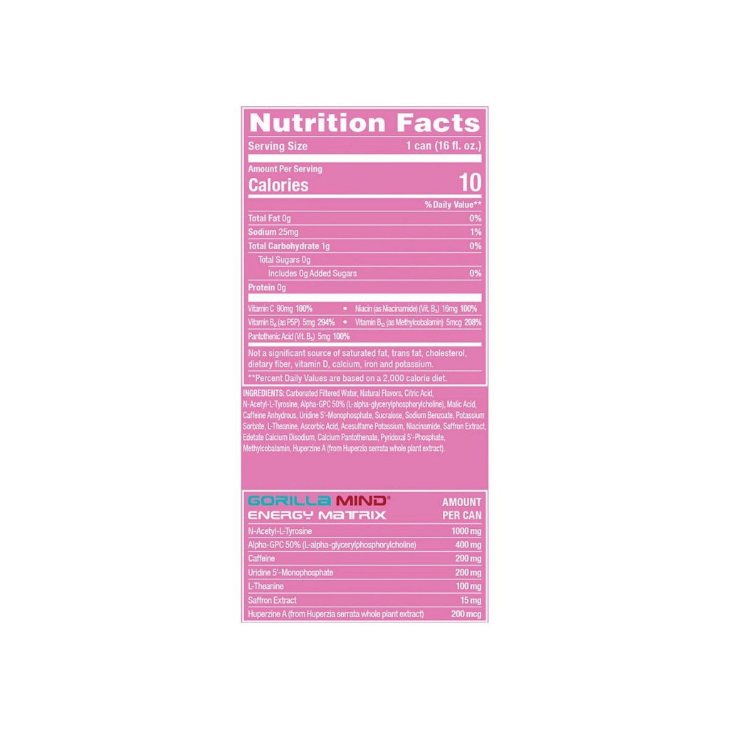 Gorilla Mind Energy Drink Strawberry Candy | XN Supplements
